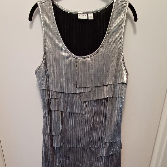Cato | Tops | Shiny Silver Top | Poshmark